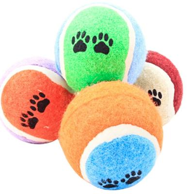 China Cheap Price Pet Dog Cat Training Tennis Dog Chew Molar Interactive Ball Toy Pet Paw Shape Printing Toy Ball Wholesale for sale