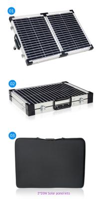 Cina Stabilità impermeabile 2 X 20W di alto potere dei corredi del pannello solare di piegatura antinvecchiamento in vendita