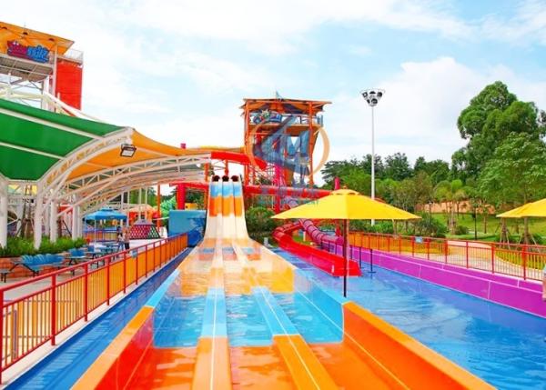 Quality Multiple Lines Funny Water Racer Slide Customized For Amusement Park for sale