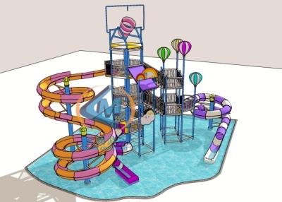 China Custom Water Slide Playground Candy Theme 26x18x15m Durable For Swimming Pool Resort Villa Pool for sale