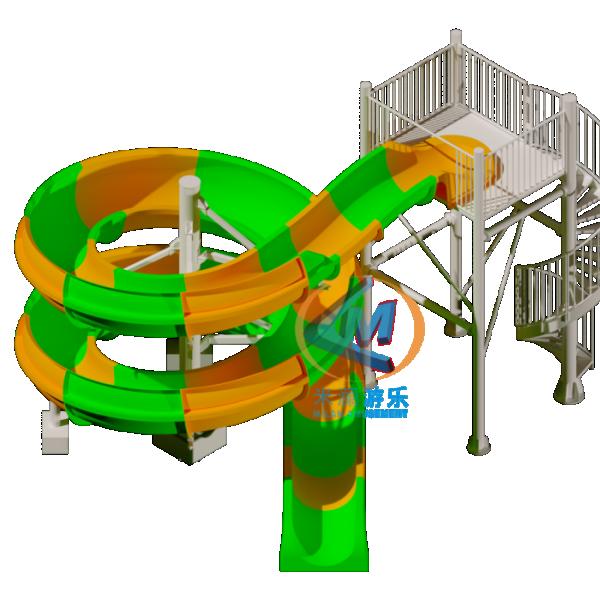 Quality Colorful Fiberglass Spiral Water Slide With Pool Easy Installation for sale