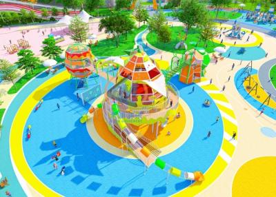 China Commercial Outdoor Playground Set Non Power Outdoor Playground 35x25m For Land Park for sale