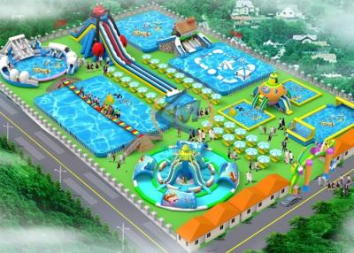 China PVC Tarpaulin Inflatable Park Equipment High Durability 100x50m Dimension for sale