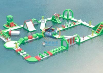 China PVC Material Outdoor Inflatable Water Park Inflatable Water Playground 70x50m For Shoal Pool for sale