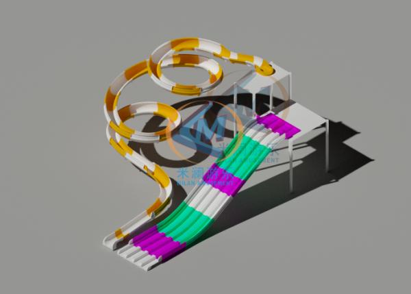 Quality H6M+H9M Custom Pool Slides Novel Water Slide With Pool Fiberglass Material for sale