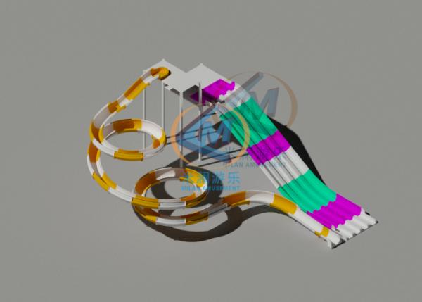 Quality H6M+H9M Custom Pool Slides Novel Water Slide With Pool Fiberglass Material for sale