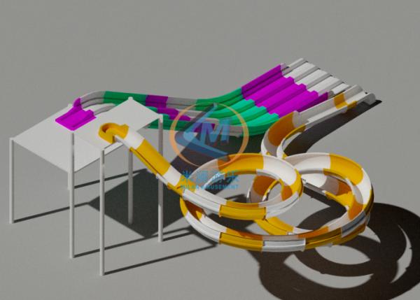 Quality H6M+H9M Custom Pool Slides Novel Water Slide With Pool Fiberglass Material for sale