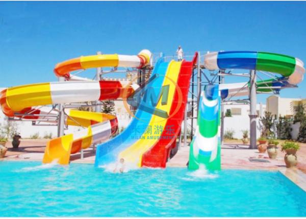 Quality Fiberglass Large Pool Slide Swimming Pool Water Slide With Pool for sale