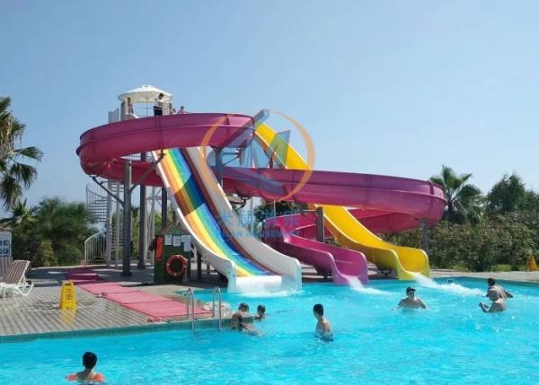 Quality Fiberglass Curved Spiral Water Slide Custom Height For Indoor Outoor Usage for sale