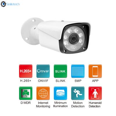 China Outdoor human detection POE 5.0MP 20m IR distance 3.6mm lens waterproof IP66 H.265 smart analysis surveillance IP camera for sale