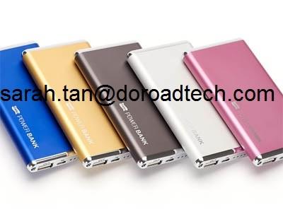 China Power Bank 6800mah Ultra Thin Metal External USB Battery Charger for Smart Phone for sale