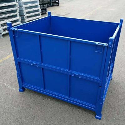 China Foldable Industrial Grid Metal Pallet Box Strong Structure Storage Box for sale