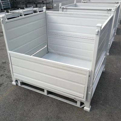 China Foldable Industrial Grid Metal Pallet Box Strong Structure Storage Box for sale