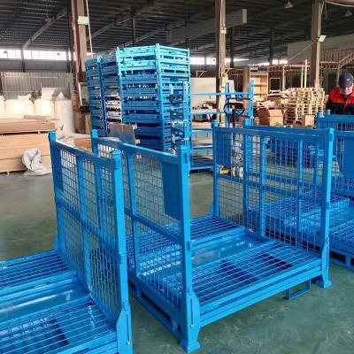 China Customized Size Steel Pallet Box Stackable Design For Warehouse Storage for sale
