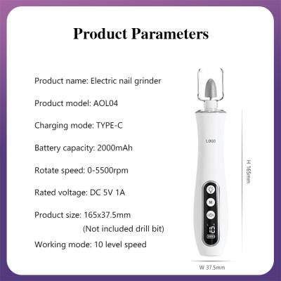 Κίνα LED Display Electric Nail Polishing Machine Low Noise USB Charging Manicure Pedicure Nail File Set Electric Nail Drill προς πώληση