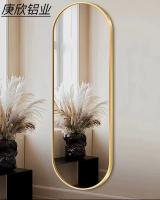 Quality Luxury Bathroom Decor Large Gold Metal Frame Mirror with Aluminum Alloy Lines Profile for sale