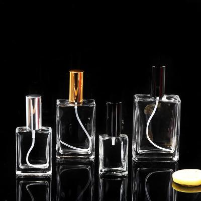 Cina 3 Oz Perfume Pocket Spray Bottle Empty Luxury Flat Square Fragrance Clear Pump Glass in vendita