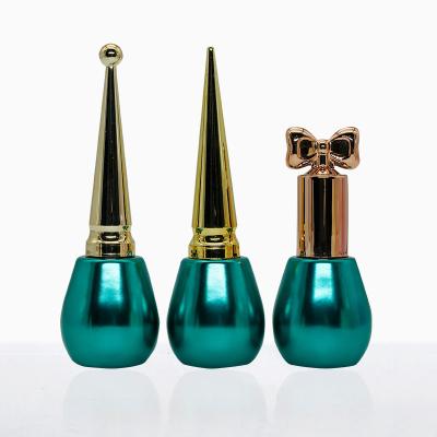 Cina Bottiglie rotonde verdi lucide dello smalto con la spazzola 10ml riutilizzabile in vendita
