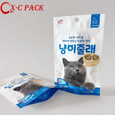 중국 도매 맞춤형 플라스틱 펫 푸드 포장 스낵 고양이 개 습식 펫 푸드 백 스탠딩 파우치 지퍼 포장 백 판매용