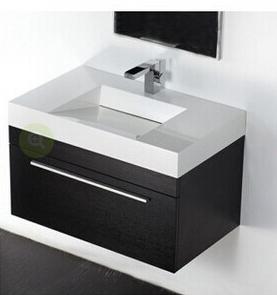China Gabinete de cuarto de baño negro, alto gabinete de cuarto de baño brillante de la laca, vanidad de acrílico del lavabo en venta