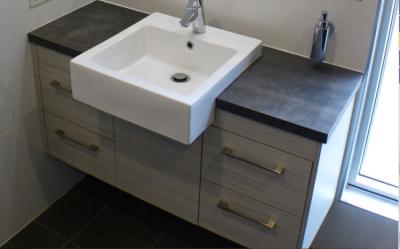 China Vanidad del cuarto de baño de E1 MFC, sola vanidad del lavabo, gabinete de cuarto de baño montado en la pared, vanidad del precio bajo en venta
