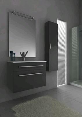 China Alto gabinete de cuarto de baño brillante, gabinete de cuarto de baño gris de la laca del color, vanidad europea del estilo en venta