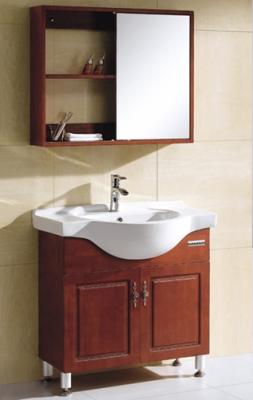 China Piso - vanidad montada del cuarto de baño del PVC, gabinete de cuarto de baño de madera del PVC del grano, gabinete del espejo en venta