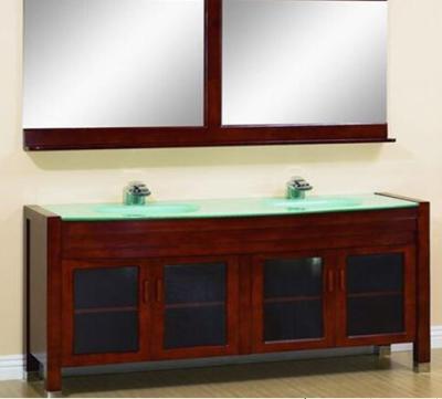 China vanidad de madera sólida, gabinete de cuarto de baño de madera sólida, gabinete de cuarto de baño del espejo. Gabinete doble del lavabo en venta