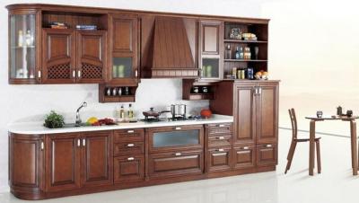 China Sistema del armario de cocina de madera sólida de Cheey, armario de cocina moderno, armario del estilo del arco en venta