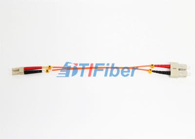 China Lc-Sc van de de Kabel Optische Vezel van Multimode Vezelflard Verbindingsdraad 2mm Oranje Duplexjasje 3M Te koop