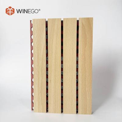 Interior Soundproofing Grooved Acoustic Panels 2440mm With Red Fire Resistant