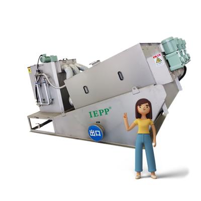 China IEPP Factory Manufacturer Wastewater Treatment Plant Multi Disc Screw Press Dehydrator STP DAF Sludge Mud Dewatering Machinery for sale