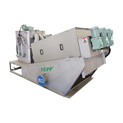 China IEPP Factory Manufacturer Supply WWTP Rotating Disc Spiral Sludge Mud Dewatering Machinery Multi Disk Screw Press Dehydrator for sale