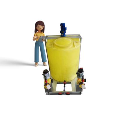 China IEPP Portable Manual Automatic PE Plastic Chemical Dosing Storage tank PAC PAM Wastewater Treatment Equipment With Metering Pump for sale