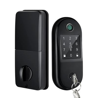 Cina Serratura di porta astuta di Ttlock Digital del nero della serratura di porta di chiavistello senza molla di scatto di Bluetooth in vendita