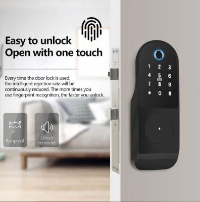 中国 アパートのための保証指紋のスマートなドア ロック DC6V の黒のニッケル 販売のため