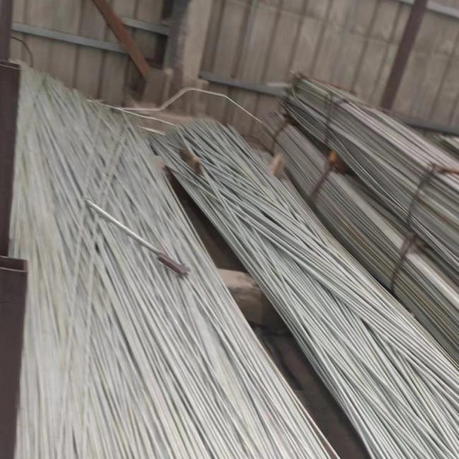 Close-up view of galvanized steel round bars demonstrating corrosion resistance