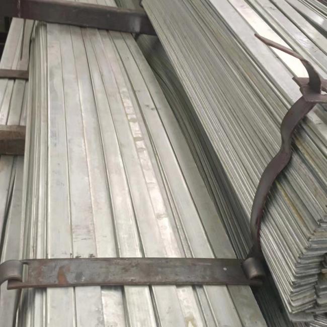 Close-up view of Galvanized Flat Steel edges and surface texture