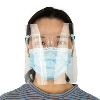 Cina Manufacturer stylish with detachable glasses frame anti-fog glass transparent with face shield in vendita