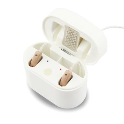 中国 BTEミニ充電式補聴器デュアルマイクベージュホワイト 販売のため