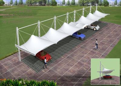 Китай PVDF мембранный растяжимый навес для стоянка автомобилей для тени с гарантией 10 лет продается