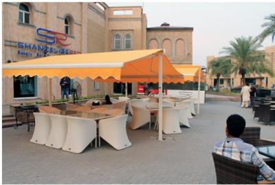 China Toldo de la cafetería usted puede utilizar el control de Remoto o la manija extiende y se encoge, cultiva un huerto los toldos en venta