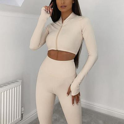 Loose Fit Women's Tracksuit Long Sleeve Gym Set for Fitness Training Midi Length