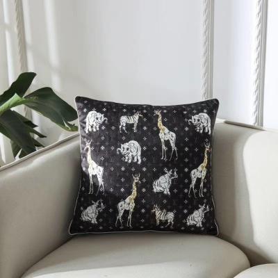 Cina Copertura dorata del cuscino della lettiera del velluto di combinazioni di colore della copertura del cuscino dell'ufficio della stanza 45*45cm in vendita