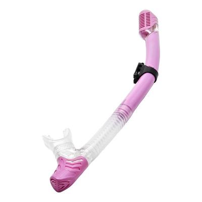 China Customizable Comfortable Dry Scuba Diving Snorkel Silicon PVC Swim Training Snorkel 49cm Length for sale