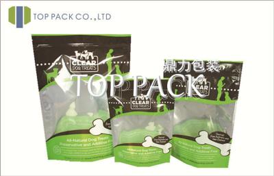 Cina L'alimento per animali domestici del rinforzo inferiore insacca con verde/giallo della chiusura lampo 100g 250g 500g in vendita