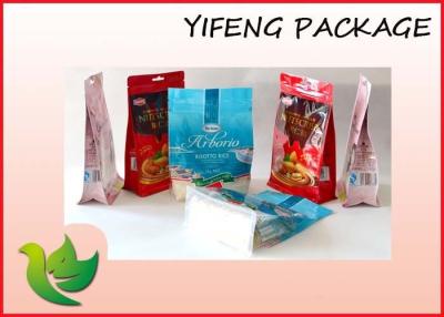 China Voedsel plastic de ritssluitingszak van de Verpakkings hangt de Vlakke Bodem met Gat Te koop