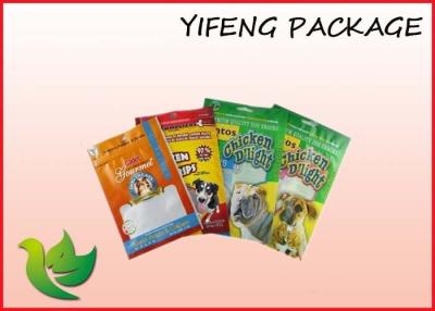 Cina Borsa dell'alimento per animali domestici del rinforzo del fondo della serratura della chiusura lampo con stampa e la chiara finestra in vendita