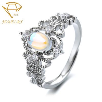 Cina Moonstone regolabile ha personalizzato Ring Nickel Free d'argento in vendita