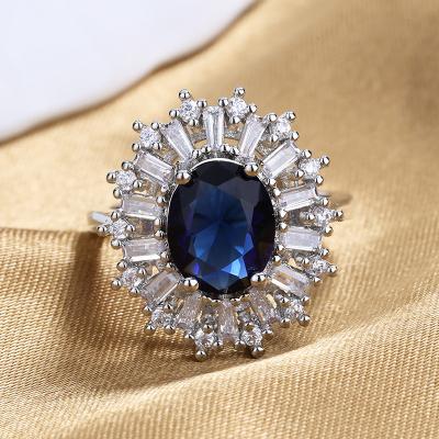 Cina Zircone d'argento vuoto Sapphire Wedding Ring Prong Setting del AAA in vendita